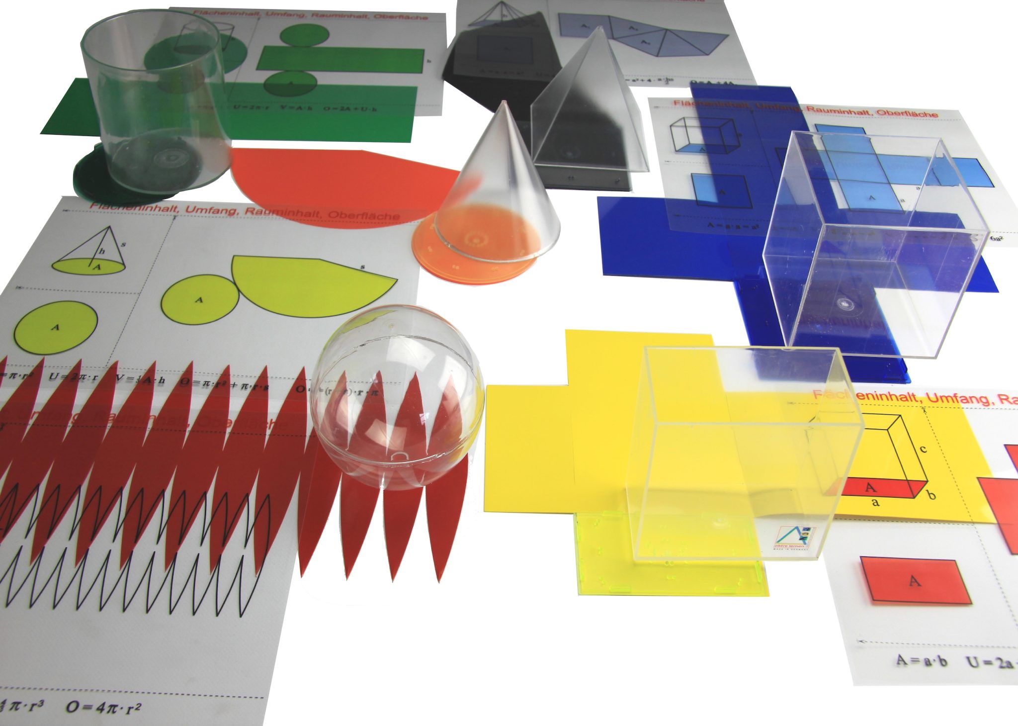 Set 6 corpuri geometrice - forme desfasurate • MaterialeDidactice.ro
