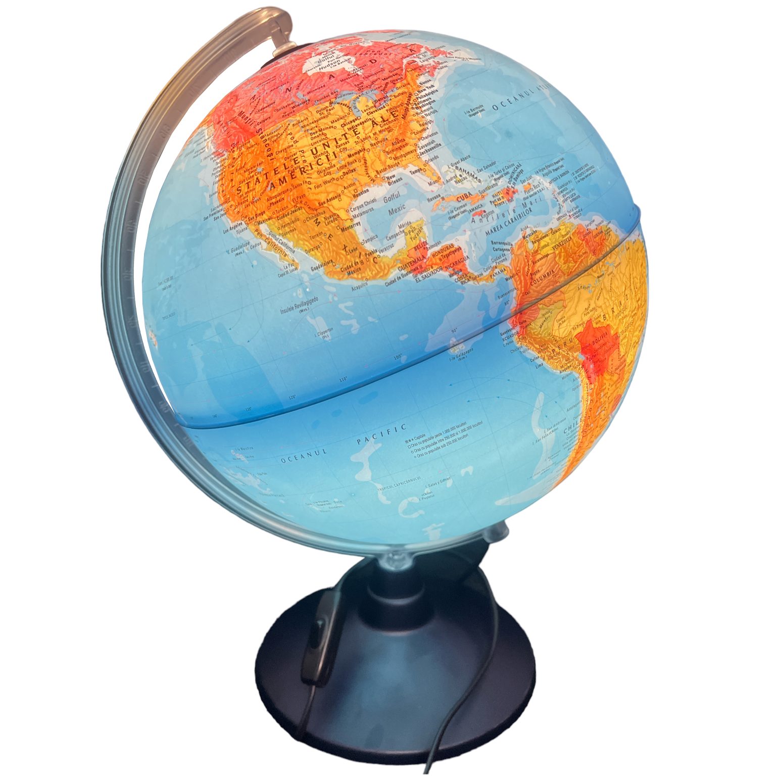 Glob pamantesc iluminat Elite 30 cm - limba romana • MaterialeDidactice.ro